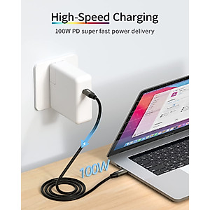 DockCase USB C to USB C Cable(2-Pack), USB C 3.2 GEN2 10Gbps Data Transfer Cable, 100WPD Fast Charging, 4K Video Monitor for MacBook Pro, iPad Pro, iPhone15/15Pro/15Plus, T5 LaCie SSD[3.28ft]