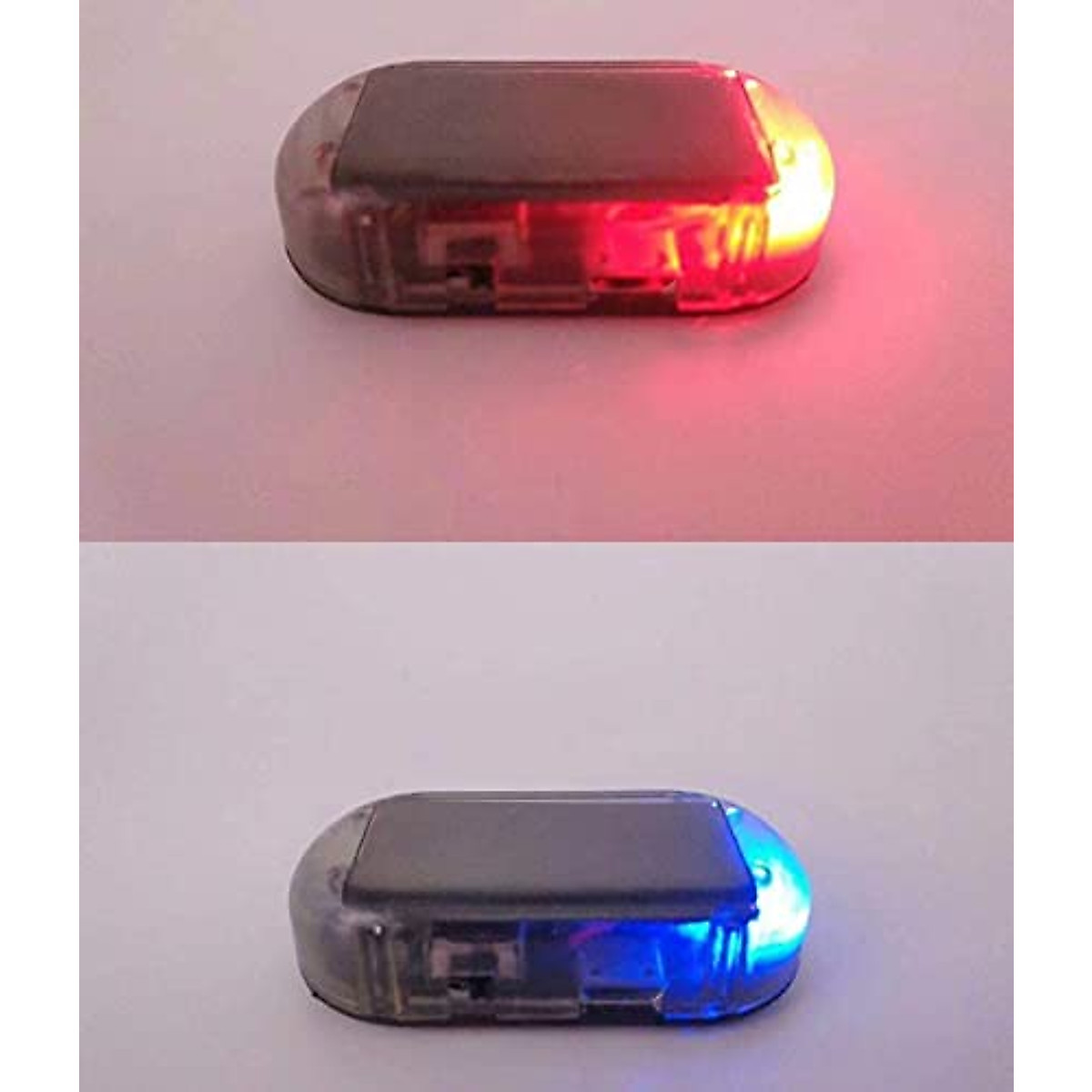 Kqiang Car Solar Power Simulated Dummy Alarm Warning Anti-Theft LED Flashing Security Light with USB Port (Blue+RED)