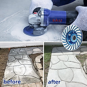 SALI Diamond Concrete Grinding Wheel 4 1/2 inch for Polishing and Cleaning Stone Concrete Surface, Cement, Marble, Rock, Granite, and Thinset Removing, Angle Grinder Segment Wheels Cup 115 * 22.2MM