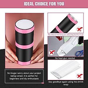 6 Pack Silicone Bands for Sublimation Tumbler Sublimation Silicone Bands Rubber Bands Elastic Sublimation Paper Holder Water Bottle Bands for Wrapping Cups Reducing Ghosting Art DIY (Pink, 8.27 Inch)