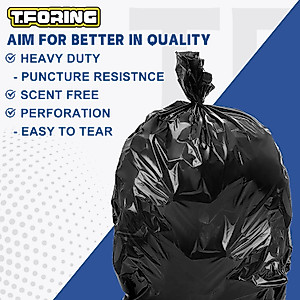 Large Contractor Trash Bags 40-45 Gallon - 100 Count Heavy Duty Black Garbage Bags Unscented Thick Commercial Trash Can Liners for Construction Industrial Yard Outdoor Lawn and Leaf