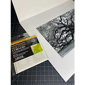Lineco Archival Polypropylene Mounting Corners, Self Adhesive Clear Photo Corners, Acid-Free, 1.25 Inches, Mounting Artwork, Photographs, Documents.