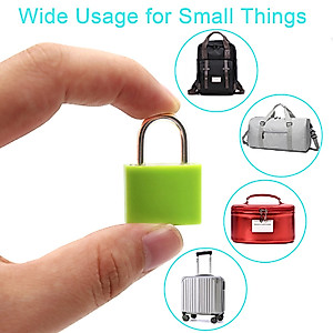 Cinvo 6 Pcs Metal Padlocks with Keys Suitcase Locks Colorful Mini Locks for Suitcase Schoolbags Backpack Luggage Gym Diary Jewelry Box (Solid Brass Lock Coated with ABS to Resist Rust, 1.2×0.9Inch)