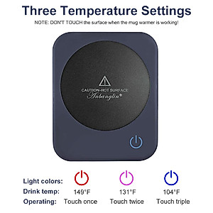 ANBANGLIN Coffee Mug Warmer, Coffee Warmer for Desk with Auto Shut Off, Coffee Cup Warmer for Coffee Milk Tea, Candle Wax Cup Warmer Heating Plate (Dark Blue-NO Mug)
