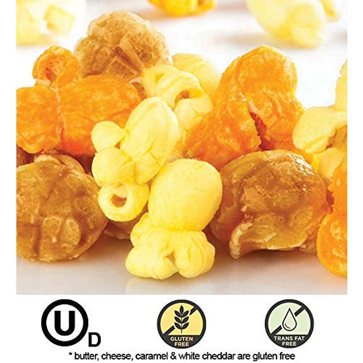 The Popcorn Factory Popcorn Gift Tin, Simply Red, 3.5 Gallons (Robust Cheddar, Butter, Caramel)