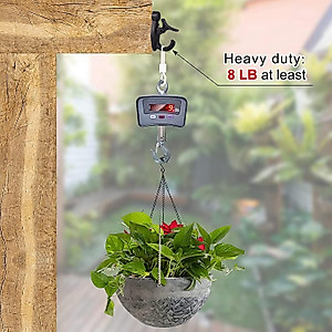 Lewufe Outdoor String Lights Hooks, Screw Hooks for Hanging Christmas Lights, Light Hanger Hooks for Patio Lights, Light Wire and Plants - Black, 20 Pack