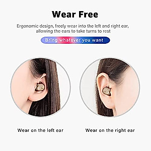 GOALSEN X7 Single Bluetooth Wireless Earbud Mini Invisible in-Ear Super Long Battery Life Headphone -Beige