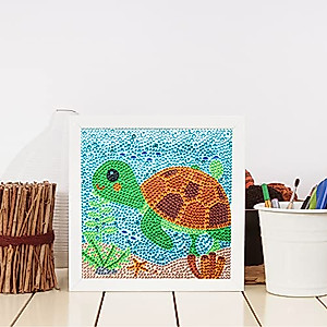 CHWGLFGG 6 Pack 5D Diamond Painting Kits for Kids Beginners, Full Drill Cute Animals Diamond Art Kits, DIY Big Gem Art for Children Ages 6-7-8-9-12, Home Wall Decor 6x6 Inch