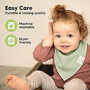 8-Pack Organic Baby Bandana Drool Bibs for Girls - Baby Bibs for Baby Girls, Baby Boys, Soft Cotton Bandana Bibs, Baby Drool Bib, Teething Bibs for Infant, Toddler, Bib Girl (Muted Pastel)