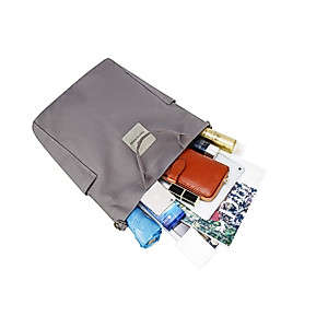 Iswee Canvas Tote Bag for Women Casual Shoulder Work Bag Crossbody Top Handle Bag Shopping Handbags for Women (Gray)