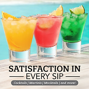 Bormioli Rocco 6-Pack YPSILON Cocktail Glasses set - 8.5 Ounce, Bar Glass, Stemless Martini Glasses for All Alcoholic Beverages like Margarita, Manhattans, Bourbon, Vodka, Gin, Lead-Free Whiskey Glass