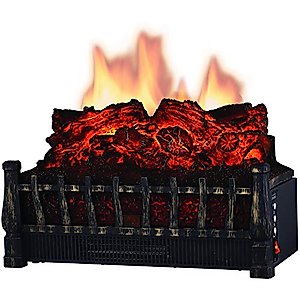 Comfort Glow ELCG251 Electric Log Heater Insert with Flame Projection 5,120 BTUs , Black