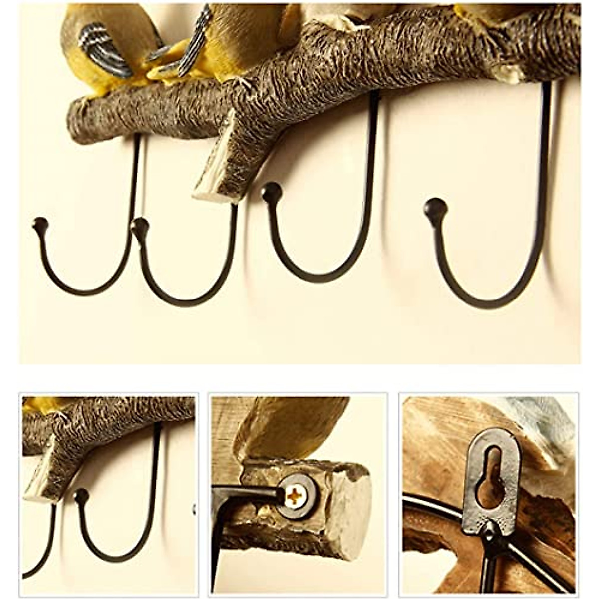 WNESY Wall-Mounted Coat Rack Bird Decoration Hook Modern European-Style Living Room Wall Coat Rack Room Creative Coat Hook Wall-Mounted Coat Hook-E