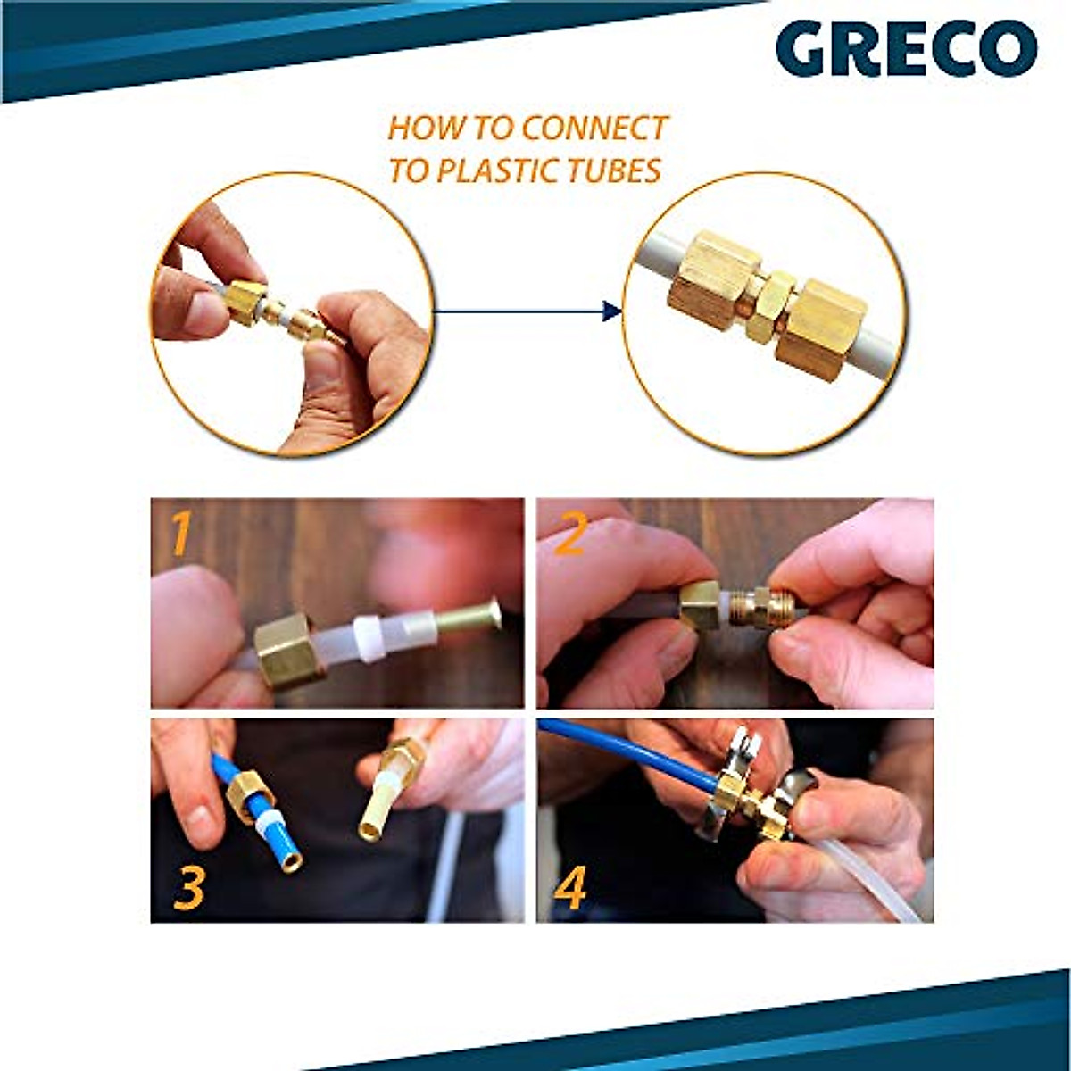 Ice Maker Water Line Kit, Humidifier Installation Kit with ¼” x 25 ft. Poly Tubing, Self-Piercing Saddle Valve, Compression Fittings and Adapters by Greco