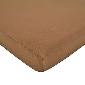 TL Care Supreme 100% Natural Cotton Jersey Knit Mini Crib Sheet, Chocolate, 24" x 38" Soft Breathable, for Boys and Girls