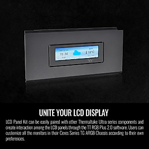 Thermaltake Ceres Series Black LCD Panel Kit, 3.9" LCD Display, Supported by TT RGB Plus 2.0 Software, Presents Real time Information, Easy customization, AC-064-OO1NAN-A1