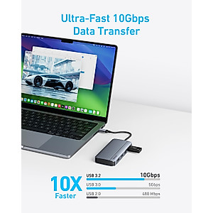 Anker 7-in-1 USB C Hub, Dual-Display USB-C Docking Station, Dual HDMI Display, 100W Power Delivery, 10Gbps Data Transfers, USB Ports for MacBook Air/Pro, Dell XPS, and More