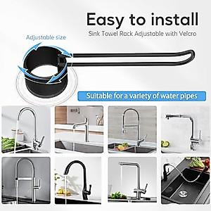 Stylish and Functional Dish Towel Holder - Keep Your Kitchen Rags and Dishcloths Neat and Within Reach with This Sink Dish Cloth Holder and Storage Rack! (Black)