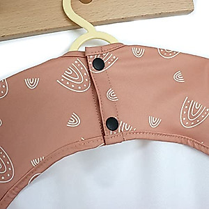 modernKIDS Long Sleeve Bibs for Babies with Pocket (12-36 Months) | No Leak, Waterproof Toddler Bibs with Food Catcher | Apron Art Smock Bib for Eating and Crafting (Dinosaur)