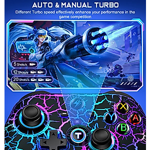 Svetaecho Wireless Switch Controller for Nintendo Switch Controller/Lite/OLED-LED Wired Windows PC Game Joysticks-Wireless PC IOS Android Remote with Cool RGB/Programmable Nintendo Switch Accessories