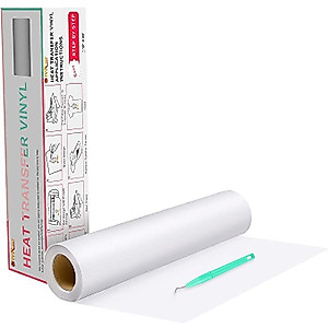 Heat Transfer Vinyl White HTV Rolls - 12" x 20ft White Iron on Vinyl for All Cutter Machine, White HTV Vinyl for Shirts - Easy to Cut & Weed for Heat Vinyl Design