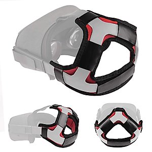 MASiKEN Professional Head Strap Pad for Oculus Quest 2 and Quest Headband Replacement Accessories, Comfortable PU Leather Head Cushion & Reduce Head Pressure (Red)
