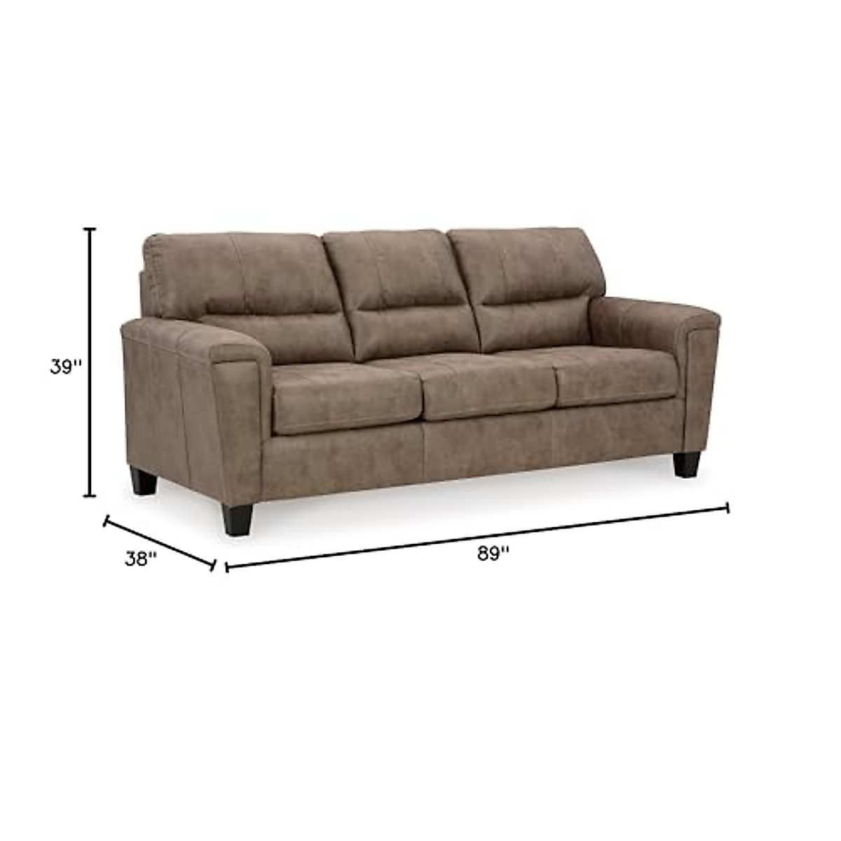 Signature Design by Ashley Navi Queen Sofa Sleeper, 89" W x 38" D x 39" H, Dark Brown