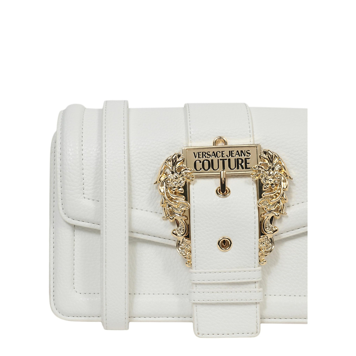 Borsa A Spalla Versace Jeans Couture In Pelle Vegana Bianca