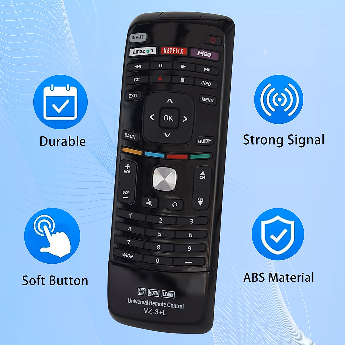 Universal Replacement Remote Control VZ-3+L Compatible for All VIZIO LED QLED LCD HDTV 4K UHD HDR SMARTCAST Smart TVs Models for VIZIO-TV-Remote