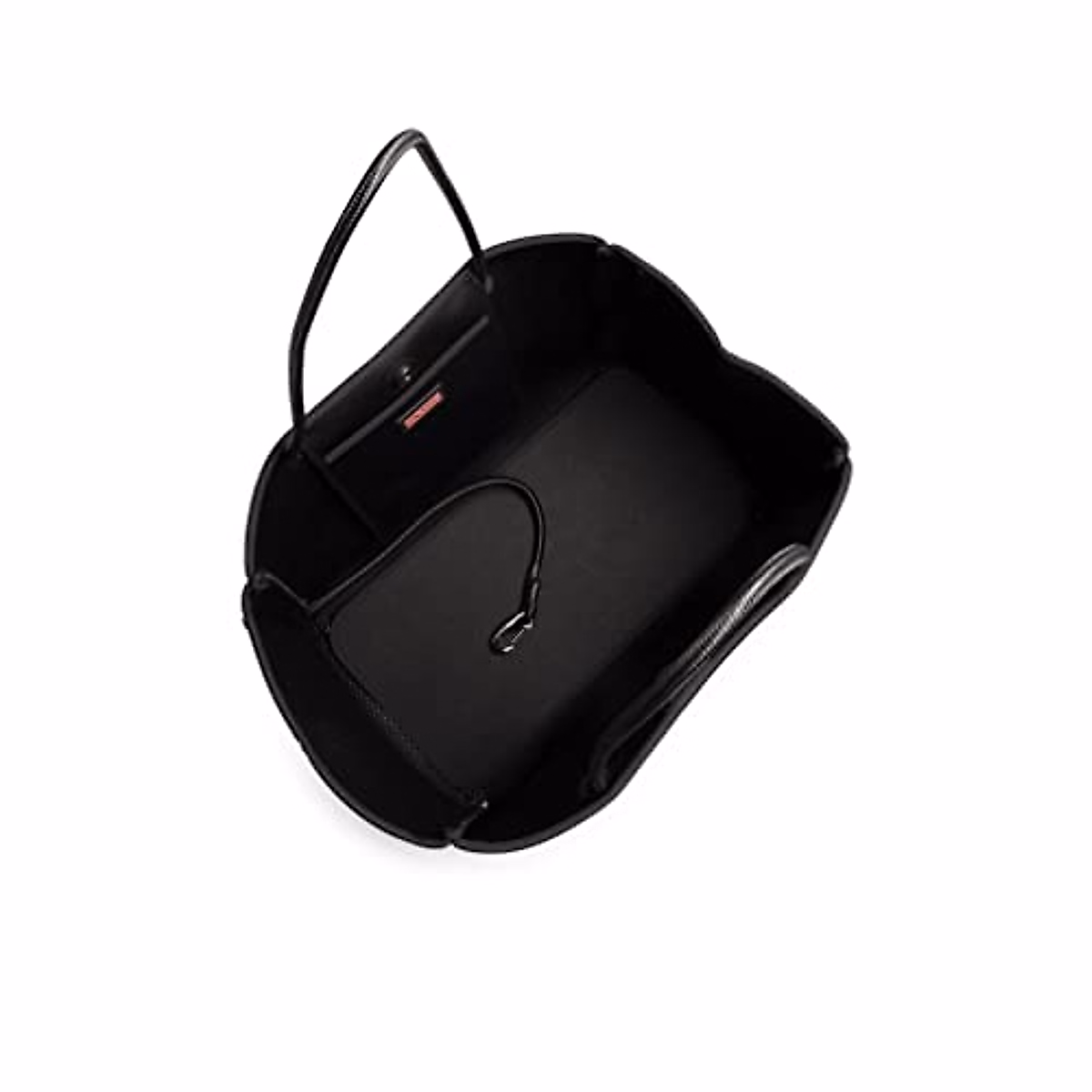 Haute Shore - Greyson Bravo Neoprene Tote Bag w/Zipper Wristlet Inside, Black Denim W/Rosegold & White Stripe