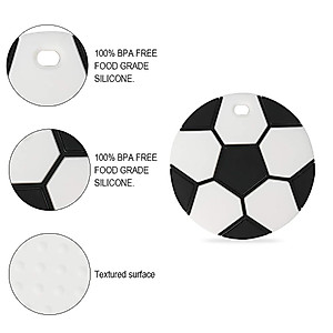 AmazingM Sports Sensory Chew Teether for Boys and Girls,Food Grade Silicone Safety Chewy Teething Toys for Kids with Autism, ADHD,Oral Motor,Teething,Biting Needs (Soccer)
