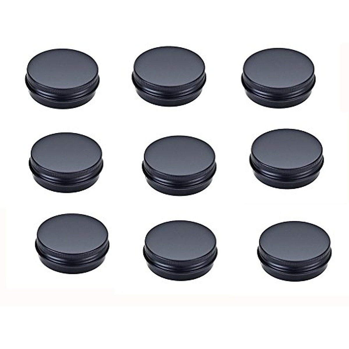 Aluminum Metal Tin 1oz/30ml,Black Aluminum Tins Round Tin Cans Containers with Screw Top Lid (10)