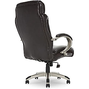Serta Big and Tall Executive Office Chair with AIR Technology and Ergonomically Layered Body Pillows, Supports up to 350 Pounds, Bonded Leather, Roasted Chestnut