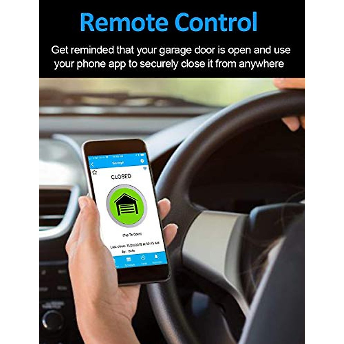 Smart WiFi Garage Door Opener Remote Controller, Smartphone App Control, Compatible with Alexa, Google Assistant and IFTTT, No Hub Required