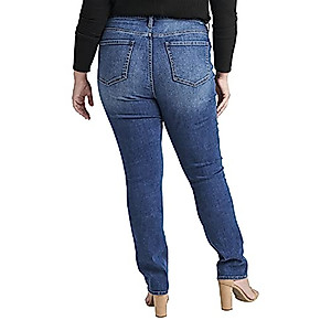 JAG Jeans Women's Plus Size Ruby Mid Rise Straight Leg Jeans, Thorne Blue, 16 Plus