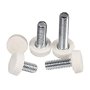 L-A M5x8mm Thumb Screw Knobs Grip Thumb Screw Threaded Knurled Knobs Grip (10 Pcs White）