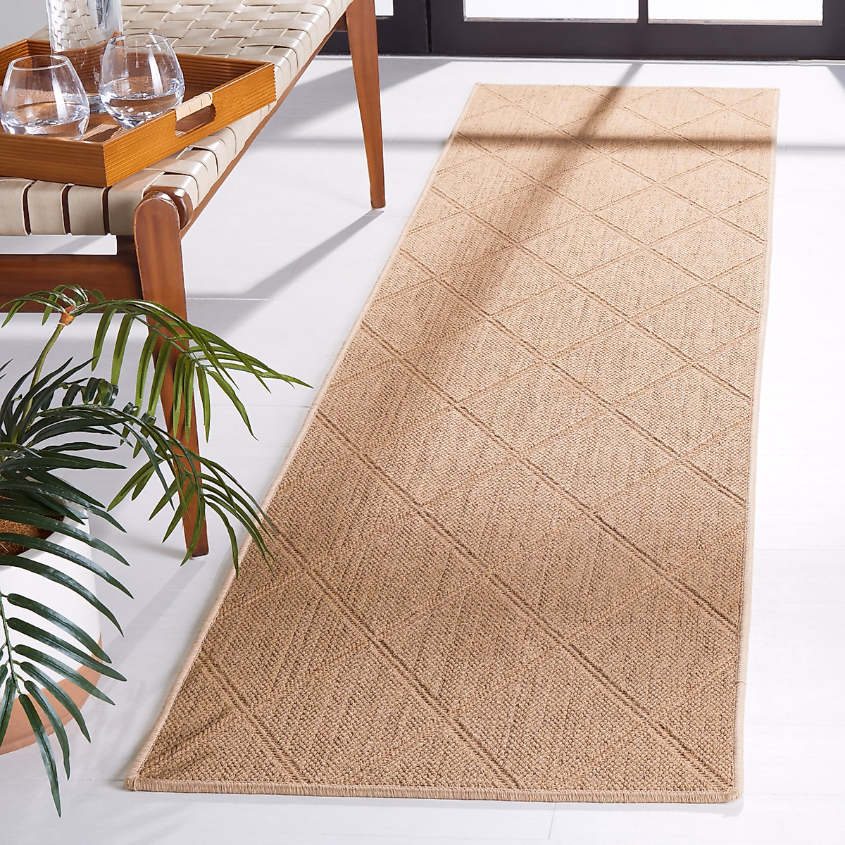 SAFAVIEH Palm Beach Collection Runner Rug - 2'3" x 12', Seagrass, Handmade Jute, Ideal for High Traffic Areas in Living Room, Bedroom (PAB514A)