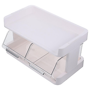 Homoyoyo Tea Storage Organiser Home Tea Bag Organizer Home Tea Bag Rack Multi-function Tea Bag Rack Tea Bag Bin Coffee Bag Sugar Bag Container Plastic Tea Box Multifunction Office White