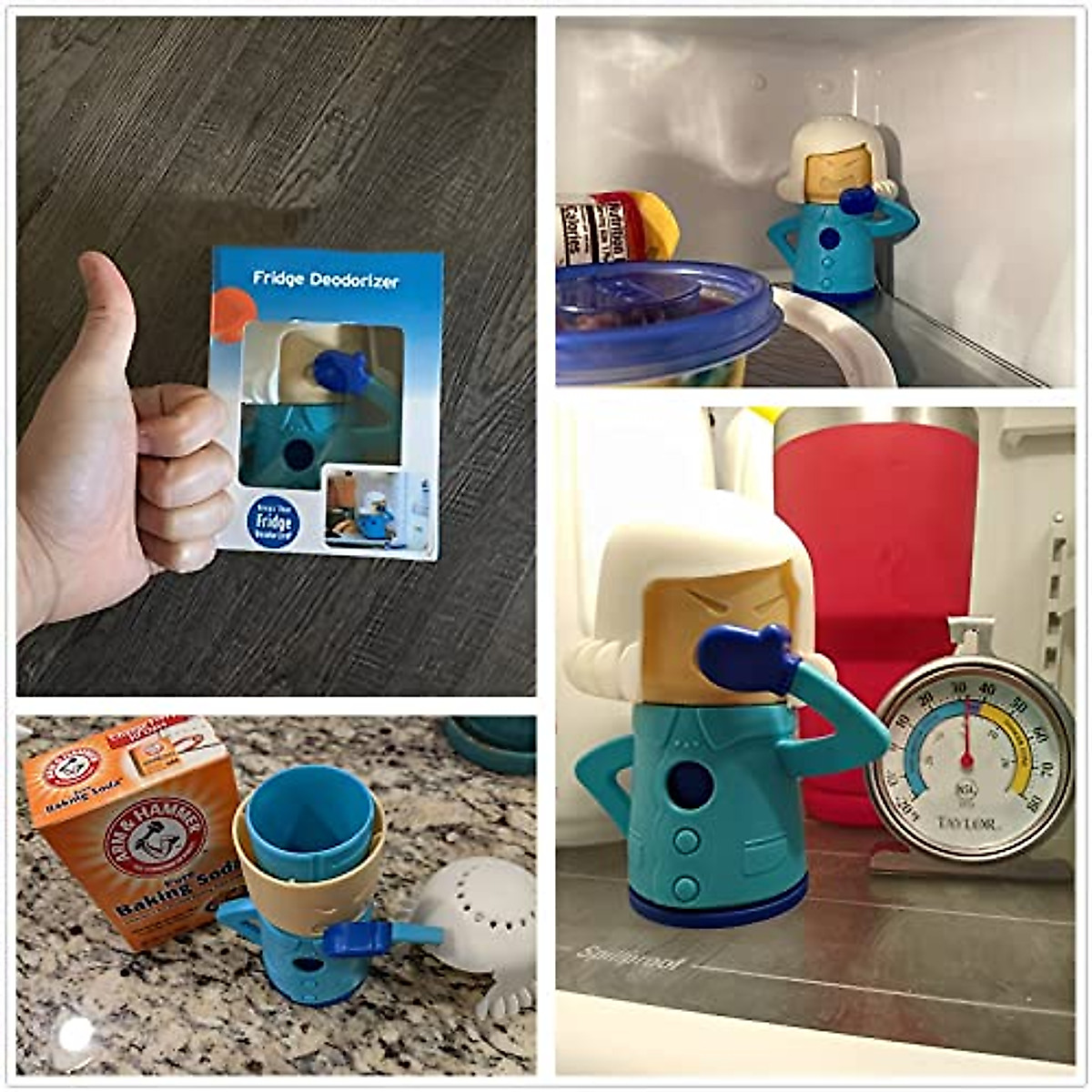 Cool Mom Fridge Deodorizer Baking Soda Container, Cold Mama Chill Lady Baking Soda Odor Absorber Box Kitchen Mama Refrigerator Deodorizer Baking Soda Holder Funny Kitchen Gadgets for Fridge Cleaner