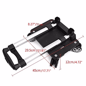 Hand Truck with Telescoping Rod and 4 Wheels, Heavy-Duty Folding Cart for Luggage, Backpacks and More, Black