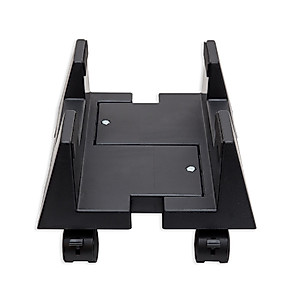 IO CREST Mobile Desktop Tower Computer Floor Stand Rolling Caster Wheels with Support Walls and Adjustable Width from 6" to 10"