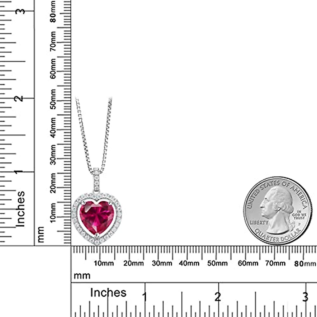 Gem Stone King 925 Sterling Silver 12MM Heart Shape Gemstone Birthstone and White Moissanite Halo Pendant Necklace for Women with 18 Inch Silver Chain