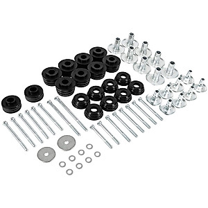 KF04060BK Body Mount Bushing Kit Fits for Ford F250 F350 Super Duty 2008-2016 2WD 4WD Polyurethane Body Cab Mounts & Steel Sleeves & Hardware (Black)