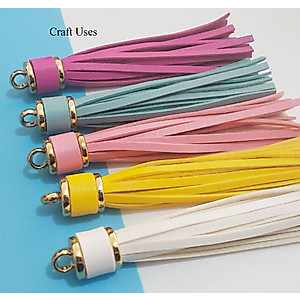 2 Yards PU Leather Fringe Trim 4 Inch Sewing Tassel Trim for DIY Craft Clothing Handbag Sewing Craft Embellishment Decoration Brwon