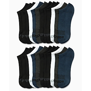 AND1 Men's Socks - Athletic Cushion Low Cut Socks (24 Pack), Size 6-12.5, Navy Assorted