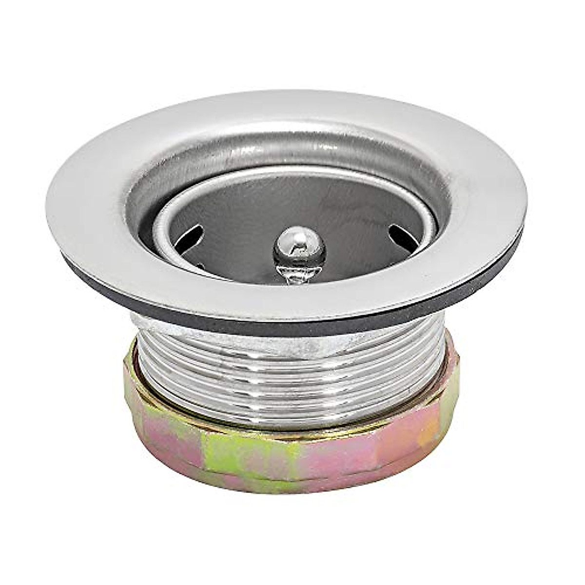 EZ-Flo 2-1/2 Inch Removable Kitchen Sink Strainer Drain Standard Shank Junior Duo with Die Cast Nut, Stainless Steel, 1-7/8 Inch to 2-1/4 Inch Opening, 30035