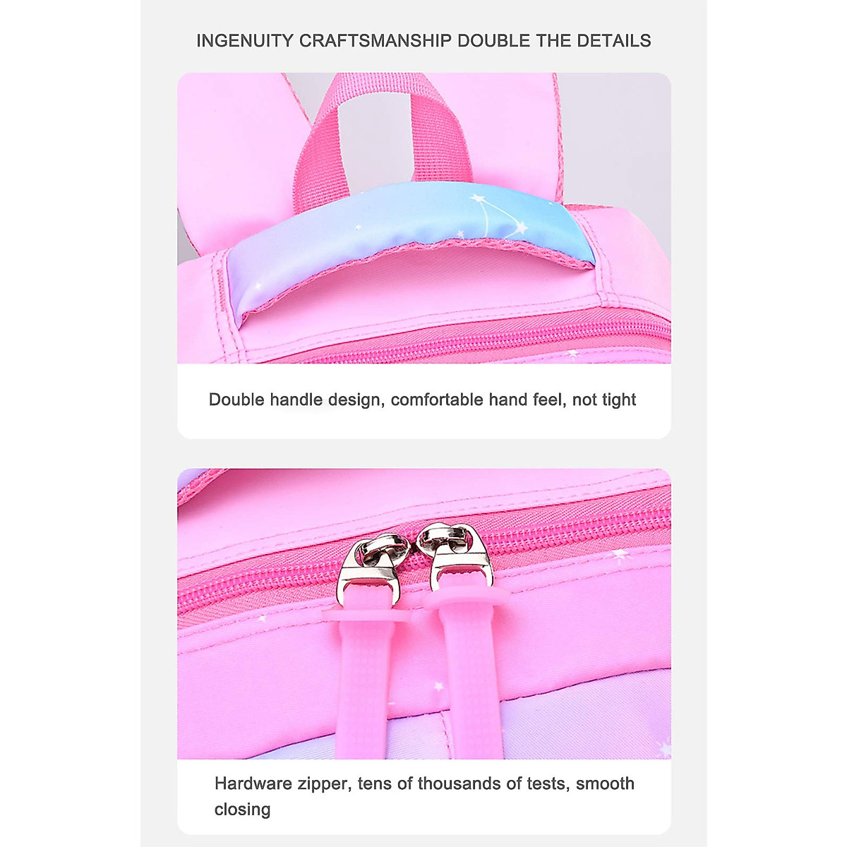 Reorzon Kids Primary School Backpack for Girls Toddler Kindergarten Preschool Starry Sky Gradient School Bookbag