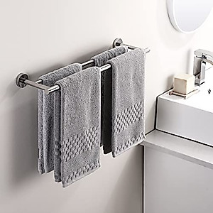 KES 23.6-Inch Double Towel Bar SUS304 Stainless Steel Bathroom Kitchen Towel Holder Dual Towel Rail Rustproof Wall Mount Polished Finish, A2001S60