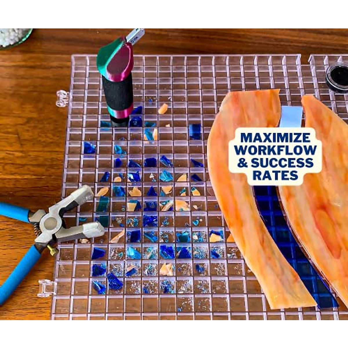 Creator's Waffle Grid 1-Pack - As Seen On HGTV/DIY Cool Tools Network - 100% USA - Solid Bottom Modular Surface - Glass Cutting, Small Parts, Liquid Containment, Grow Room, Etc. - Home, Office, Shop