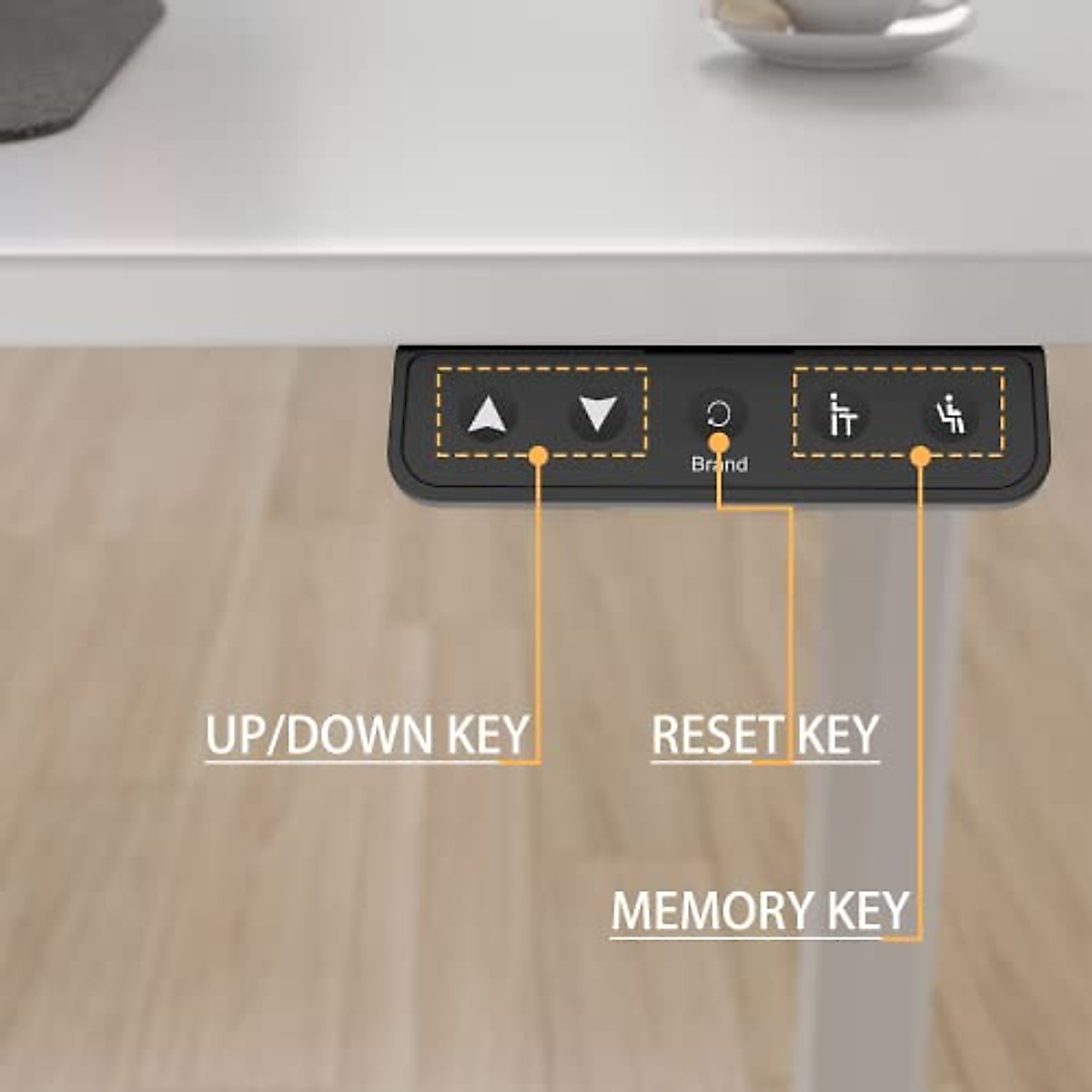 JUMMICO Standing Desk Electric Adjustable Desk Large 55 x 24 Sit Stand Up Desk Home Office Computer Desk Memory Preset with T-Shaped Metal Bracket and Holes for Routing Cables, White
